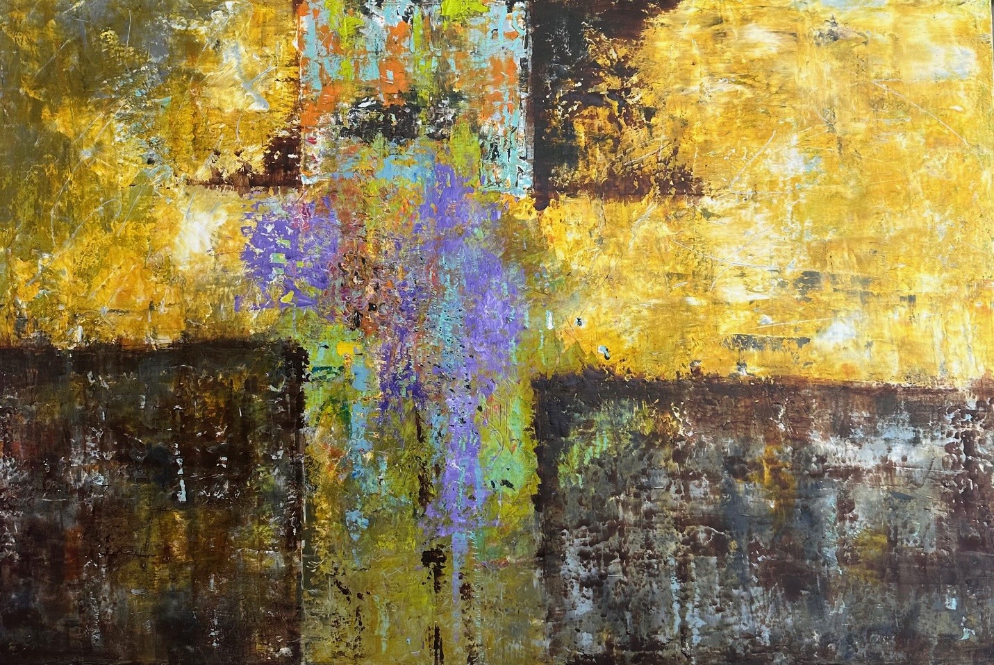 Abstract called Croix 1, Cold Wax and oil painting, 36"x24" on Canvas ...